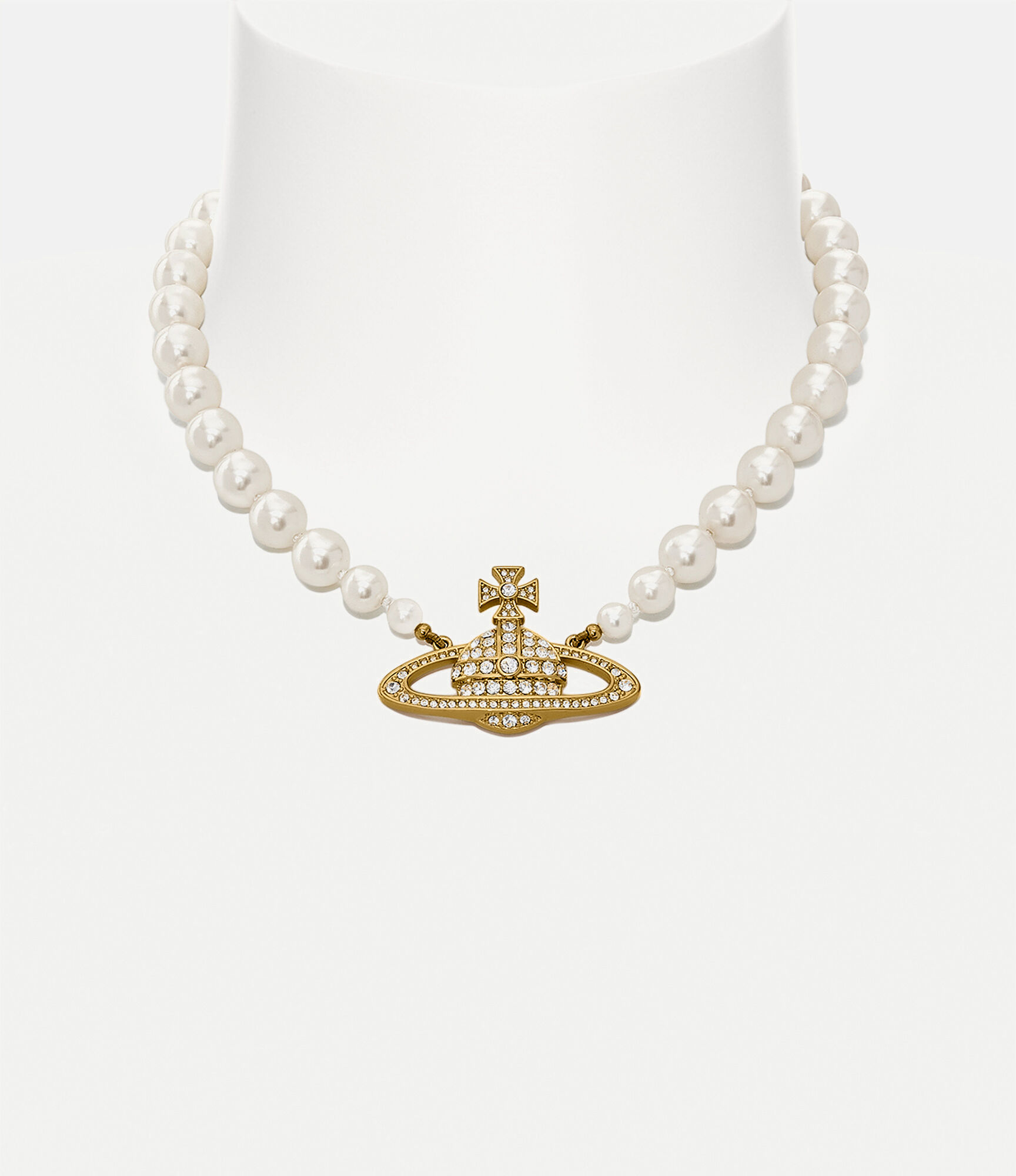 AUSVERKAUFT Vivienne Westwood one row pearl bas relief choker gold 63010106r